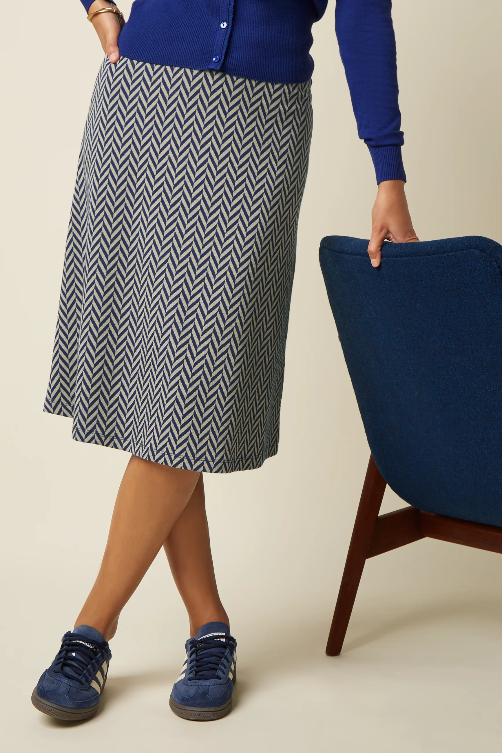 King Louie Juno Skirt Sloan , Mazarine Blau, Rock